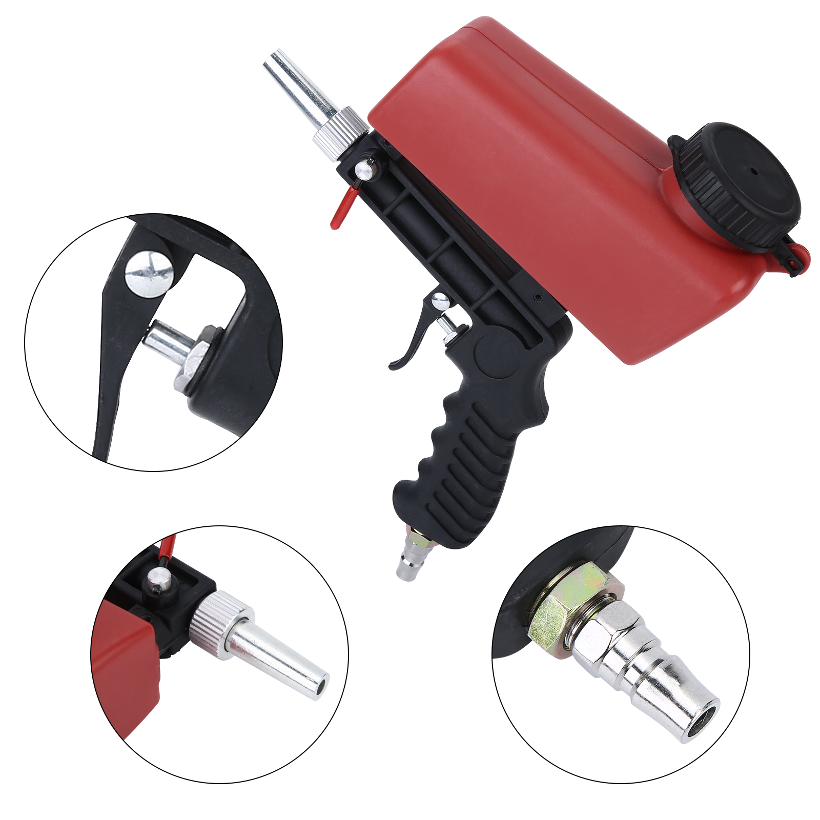 1/4& HANDHELD AIR Sandblasting Gun Flow Adjust Sandblaster Spray ...