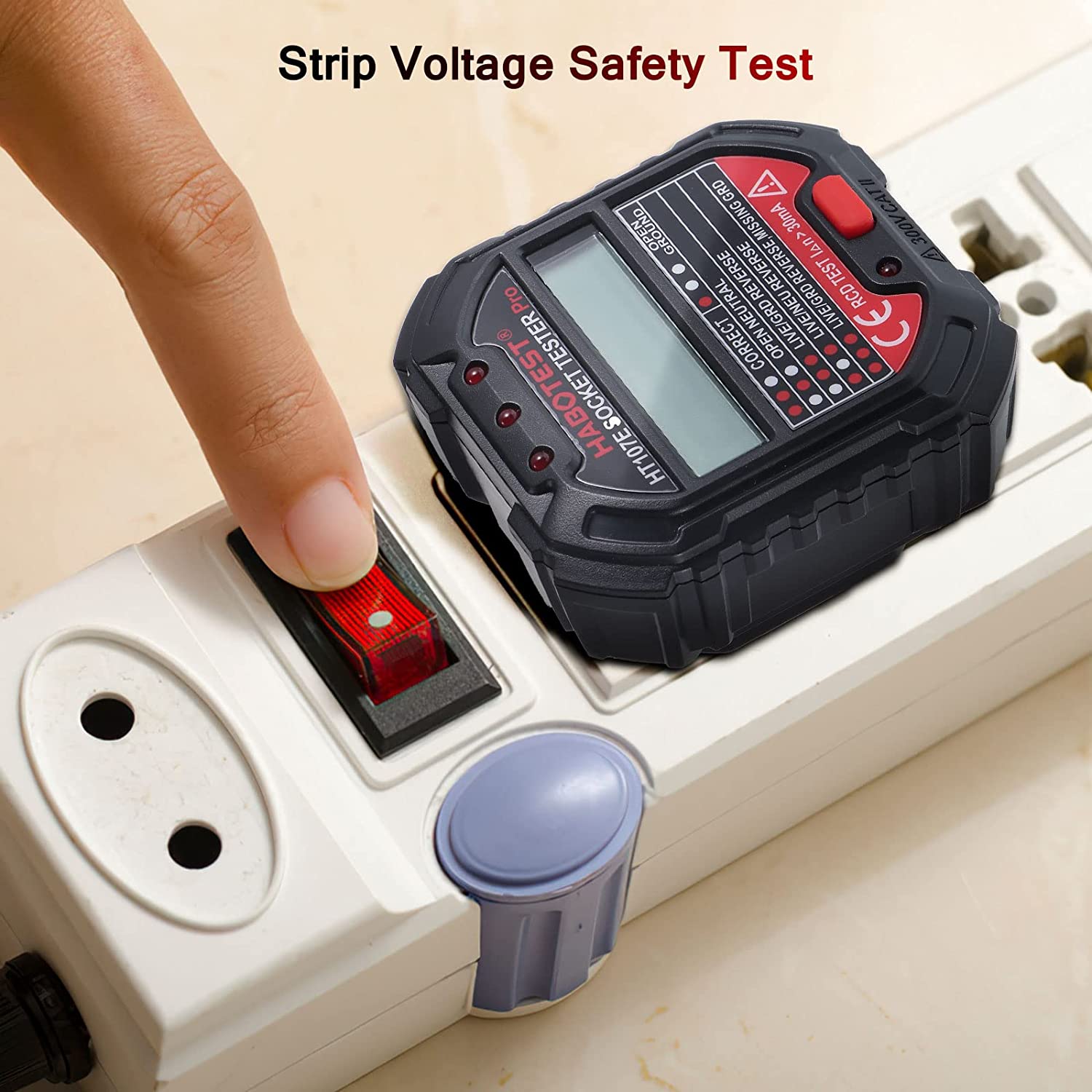 DIGITAL ELECTRIC OUTLET Tester Socket Circuit Polarity Voltage Detector ...